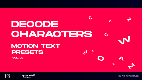 Characters Motion Text: Decode Vol. 02, After Effects Project Files